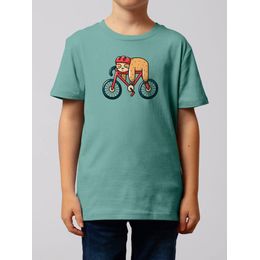 wat? Apparel T-Shirt Sloth in Teal Monstera | Gr.: 110/116
