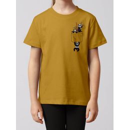 wat? Apparel T-Shirt Pocket Pandas in Ocker | Gr.: 134-146