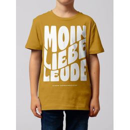 wat? Apparel T-Shirt Moin liebe Leude in Ocker | Gr.: 152-164