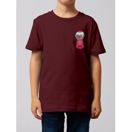 wat? Apparel T-Shirt Kaugummiautomat in Weinrot | Gr.: 98/104
