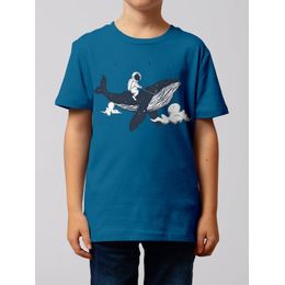 wat? Apparel T-Shirt Spacewhale in Blau | Gr.: 110/116