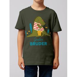 wat? Apparel T-Shirt Krokodil Gro&szlig;er Bruder in Khaki | Gr.: 110/116