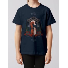 wat? Apparel T-Shirt Der wundersch&ouml;ne Fuchs in Dunkelblau | Gr.: 134-146