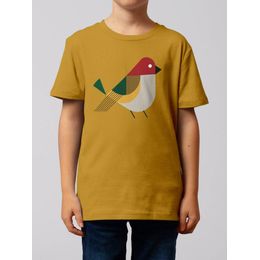 wat? Apparel T-Shirt Vogel in Ocker | Gr.: 152-164