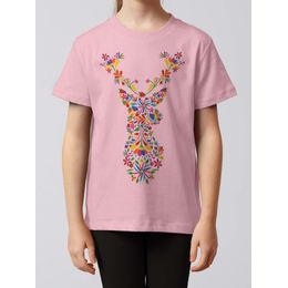 wat? Apparel T-Shirt Floral Deer in Rosa | Gr.: 110/116