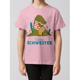 wat? Apparel T-Shirt Krokodil Kleine Schwester in Rosa | Gr.: 110/116