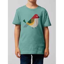 wat? Apparel T-Shirt Vogel in Teal Monstera | Gr.: 110/116