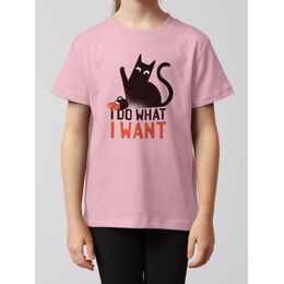wat? Apparel T-Shirt Cat in Rosa | Gr.: 122/128