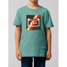 wat? Apparel T-Shirt Kassette in Teal Monstera | Gr.: 98/104