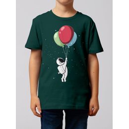 wat? Apparel T-Shirt Little Balloon Astronaut in Dunkelgr&uuml;n | Gr.: 152-164