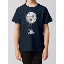 wat? Apparel T-Shirt Funny Spaceman in Dunkelblau | Gr.: 152-164