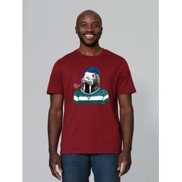 wat? Apparel T-Shirt Walross in Weinrot | Gr.: 60