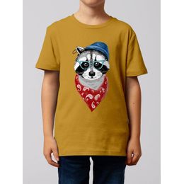 wat? Apparel T-Shirt Waschb&auml;r in Ocker | Gr.: 134-146