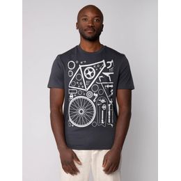 wat? Apparel T-Shirt Fahrradteile in India Ink Grey | Gr.: 48