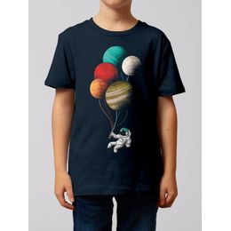 wat? Apparel T-Shirt Balloon Spaceman in Dunkelblau | Gr.: 98/104