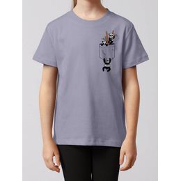 wat? Apparel T-Shirt Pocket Pandas in Lavender | Gr.: 152-164