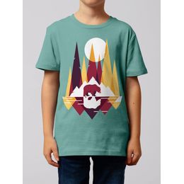 wat? Apparel T-Shirt Von B&auml;ren und Bergen in Teal Monstera | Gr.: 152-164