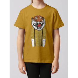 wat? Apparel T-Shirt Tiger Head in Ocker | Gr.: 152-164