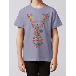 wat? Apparel T-Shirt Floral Deer in Lavender | Gr.: 122/128