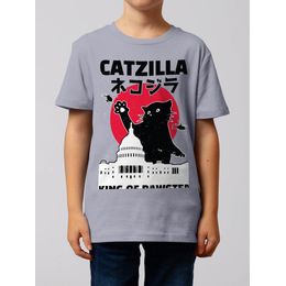 wat? Apparel T-Shirt Catzilla in Lavender | Gr.: 98/104