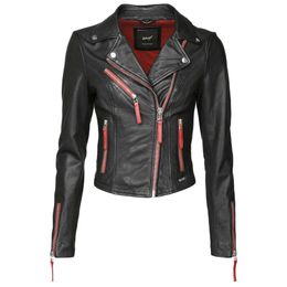 Maze Lederjacke Amur in black/red | Gr.: XS
