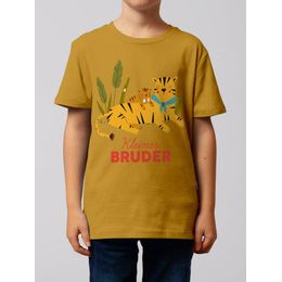 wat? Apparel T-Shirt Tiger Kleiner Bruder in Ocker | Gr.: 152-164