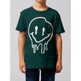 wat? Apparel T-Shirt Smiley in Dunkelgr&uuml;n | Gr.: 122/128