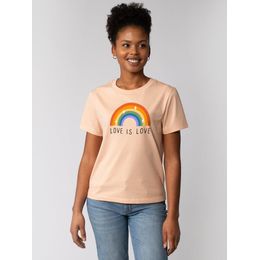 wat? Apparel T-Shirt Love is Love in Fraiche Peche | Gr.: 44