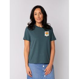 wat? Apparel T-Shirt Von Herzen in Petrol | Gr.: 34