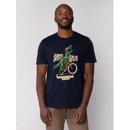wat? Apparel T-Shirt T-Rex Fahrrad in Dunkelblau | Gr.: 48