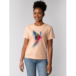 wat? Apparel T-Shirt Papagei in Fraiche Peche | Gr.: 40