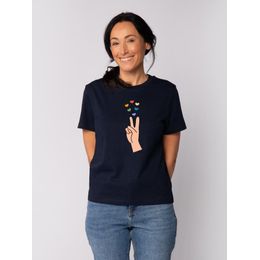 wat? Apparel T-Shirt Spread Love in Dunkelblau | Gr.: 38