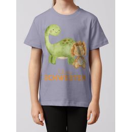wat? Apparel T-Shirt Dinosaurier 06 Kleine Schwester in Lavender | Gr.: 152-164
