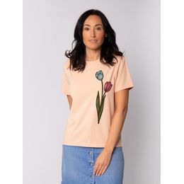 wat? Apparel T-Shirt Blume in Wasserfarbe 05 in Fraiche Peche | Gr.: 36