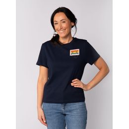wat? Apparel T-Shirt Rainbow Cassette in Dunkelblau | Gr.: 38