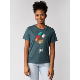 wat? Apparel T-Shirt Balloon Spaceman in Petrol | Gr.: 40
