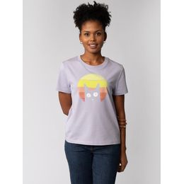 wat? Apparel T-Shirt Sunset Cat in Lavender | Gr.: 44