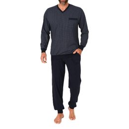 Normann Langarm Schlafanzug Pyjama B&uuml;ndchen in marine | Gr.: 54