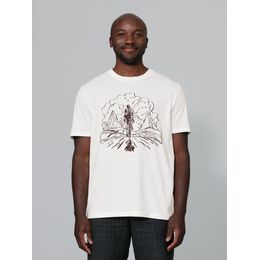 wat? Apparel T-Shirt Berge und Mountainbike in Off White | Gr.: 46