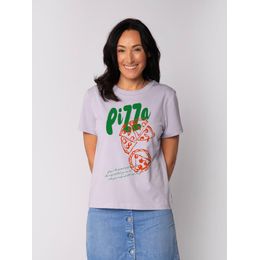 wat? Apparel T-Shirt Pizza in Lavender | Gr.: 38