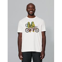 wat? Apparel T-Shirt Avocado Fahrrad in Off White | Gr.: 48