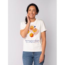 wat? Apparel T-Shirt Peaches in Off White | Gr.: 40