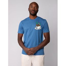 wat? Apparel T-Shirt Coffee waves in Bright Blue | Gr.: 46