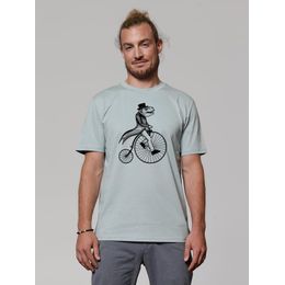 wat? Apparel T-Shirt T-Rex auf Fahrrad in Aloe | Gr.: 46