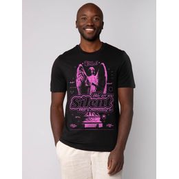 wat? Apparel T-Shirt Silent in Schwarz | Gr.: 48
