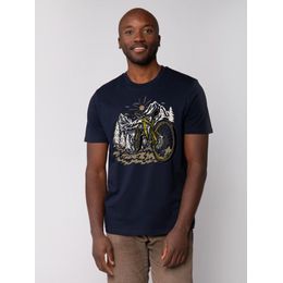 wat? Apparel T-Shirt Mountainbike und Berge in Dunkelblau | Gr.: 60