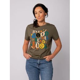 wat? Apparel T-Shirt Good day to read a book in Khaki | Gr.: 42