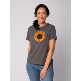 wat? Apparel T-Shirt Sonnenblume in Grau | Gr.: 34