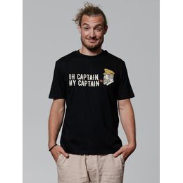 wat? Apparel T-Shirt Oh captain my captain in Schwarz | Gr.: 60