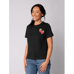 wat? Apparel T-Shirt Strawberry in Schwarz | Gr.: 38